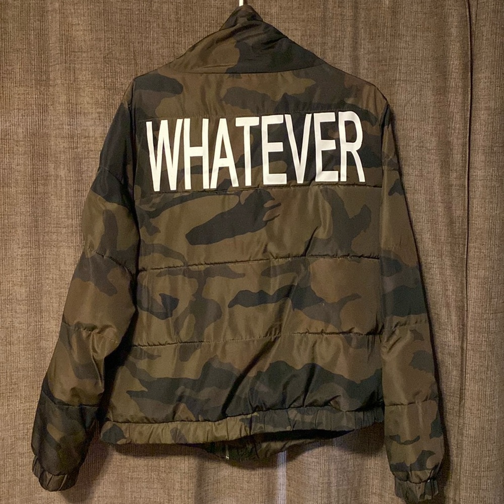 Zara Whatever Quilted Puffer Camouflage Jacket Khaki … - Gem